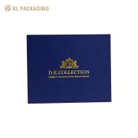 China Luxury Custom Chocolate Packaging Box Book Shape , Blue Magentic Chocolate Gift Box for sale