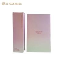 China XL Packaging Printed Cosmetic Foldable Card Box Pink Gradient Color Card Paper Box For Skin Care Essential Oil Holding Cardboard Box for sale