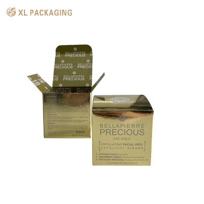 China Luxury Gold Embossed Folding Cardboard Box with Double-Sided Printing for Eco-Friendly Cosmetic Packaging for sale