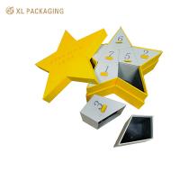 China XL Packaging Custom Packaging Box Factory Star Shape 7 Day Paper Advent Calendar Packaging Box For Cookie Candy Biscuits for sale