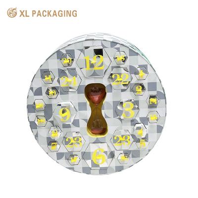 China XL Packaging Custom Packaging Box Factory Customized Round 25 Advent Calendar Packaging Box For Gift Cosmetic Craft Cartoon Toy for sale
