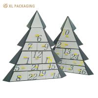 China XL Packaging Custom Packaging Box Factory Countdown To Christmas With Luxury Gifting Exquisite 12/14-Drawer Christmas Tree Advent Calendar Custom Drawer Box Packaging With Gold Foil Accents for sale