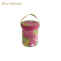 China XL Packaging Custom Packaging Box Factory Pink Cosmetic Paper Tube Face Cream Paper Cylinder Packaging With Ribbon Handle for sale