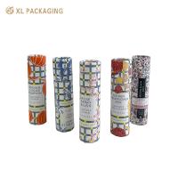 China Biodegradable Customized Printed Paper Packaging Tubes Kraft Cardboard Oil Proof Lipstick Lip Balm Wrapping for sale