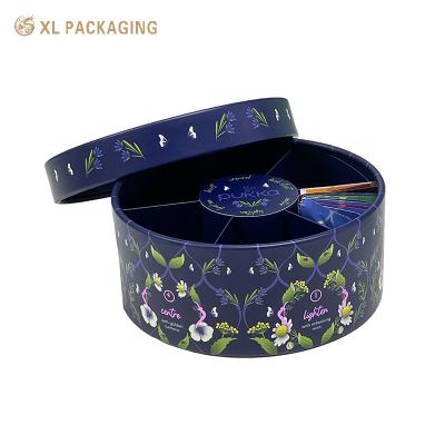 China Food-Safe Round Cylinder Box with Custom Printing and Divided Inner Tray for Tea and Coffee for sale