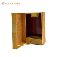 China Custom Whisky Packaging Box with Hinged Lid Ribbon Pull Textured Specialty Paper and Velvet Tray Insert for sale