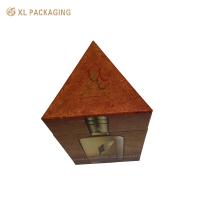 China Custom Luxury Triangle Wine Box with Cardboard Bottle Holder and Gold Foil Finish for sale