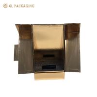 China XL Packaging Custom Packaging Box Factory Gold Glossy Paper Wine Packaging Box Two Door Magnet Vodka Whisky Packaging Box for sale