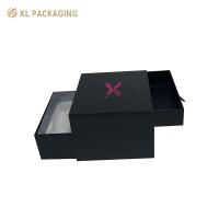 China Custom Luxury Two Layer Gift Drawer Box with Red Foil LOGO and Recyclable Material for Perfume Cosmetic Jewelry for sale