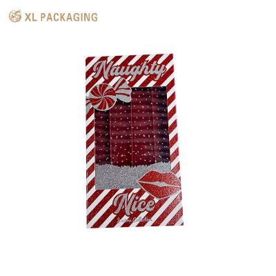 China XL Packaging Custom Packaging Box Factory Red Cosmetic Lip Gloss Lipstick Packaging Box Paper Glitter Slide Drawer Box Packaging for sale