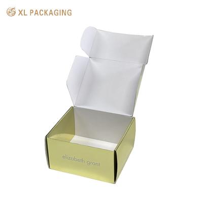China Luxury Gold Cosmetic Corrugated Mailer Boxes, Custom Embossed Hexagon Corrugated Mailers for Beauty Products for sale