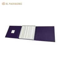 China Dual Open 7-Slot Purple Magnetic Chocolate Packaging Box with Full Embossed for sale