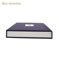 China Dual Open 7-Slot Purple Magnetic Chocolate Packaging Box with Full Embossed for sale