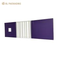 China Dual Open 7-Slot Purple Magnetic Chocolate Packaging Box with Full Embossed for sale