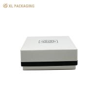 China Luxury White Embossed Chocolate Box with PET Tray - Flat Shippable Two-Piece Foldable Candy Gift Box with Black Foil Stamping for sale