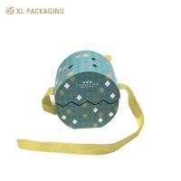 China Factory Custom 3 Pieces Egg Packaging Box W Wave Stripe Printed Matte Box with Yellow Ribbon for Chocolate Tea for sale