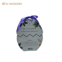 China Luxury Easter Egg Nail Polish Gift Box Custom Cosmetic Rigid Box With 4 Slots EVA Foam Insert & Purple Satin Ribbon for sale