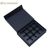 China Chocolate Gift Box Recyclable Black Kraft Paper Boxes With Food Grade Insert for sale