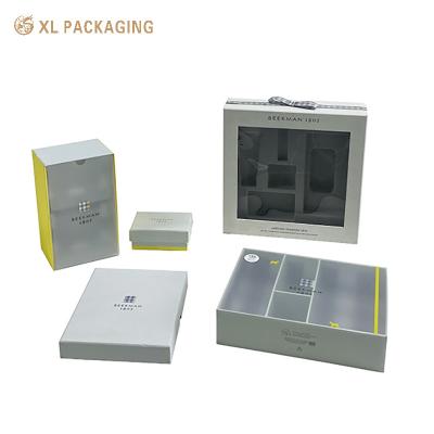 China Custom Printed Skincare Box with PVC Viewing Window for sale
