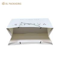 China XL Packaging Custom Logo Hard White Art Paper Bags  Luxury Shopping Packaging With Die-Cut Handles Scratch-Resistant Coating Easy Carry Design Durable For Heavy Gifts Stylish For Branded Experiences for sale