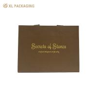 China XL Packaging Custom Packaging Factory Custom Logo Printed Gift Craft Shopping Paper Bag With Handles Brown Ribbon for sale