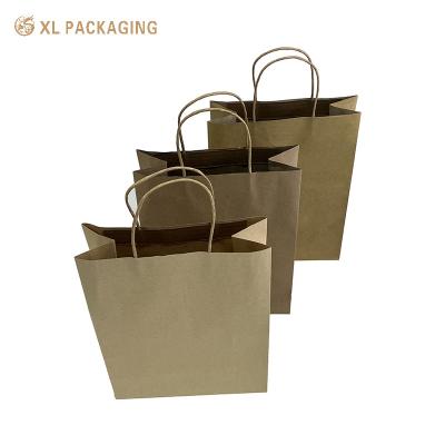 China XL Packaging Custom Logo Recycled Kraft Shopping Bags Boutique Style Easy-Carry Design Sustainable Material Perfect For Everyday Shopping Gift Packaging Eco-Conscious Brands for sale