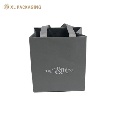 China XL Packaging Custom Packaging Factory Factory Direct Sales Paper Bag Gray One for Gift Packaging Small Gift Bag With Logo Add Shopping Bag for sale