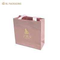 China XL Packaging Wholesale Custom Color Pink Gift Packaging Bags Logo-Printed Paper Shipping Bags With Reinforced Handles Matte/Gloss Finish Perfect For Birthday Gifts Branded Deliveries for sale