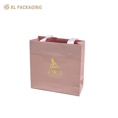 China XL Packaging Wholesale Custom Color Pink Gift Packaging Bags Logo-Printed Paper Shipping Bags With Reinforced Handles Matte/Gloss Finish Perfect For Birthday Gifts Branded Deliveries for sale