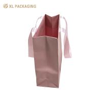 China XL Packaging Wholesale Custom Color Pink Gift Packaging Bags Logo-Printed Paper Shipping Bags With Reinforced Handles Matte/Gloss Finish Perfect For Birthday Gifts Branded Deliveries for sale