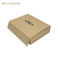 China Eco-Friendly Collapsible Kraft Paper Gift Box with Slanted Tray and Ribbon Closure for sale