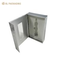 China XL Packaging Custom Printed Cosmetic Boxes Magnet Silver Luxury Cosmetic Paper Box Fragrance Perfume Box With Window for sale