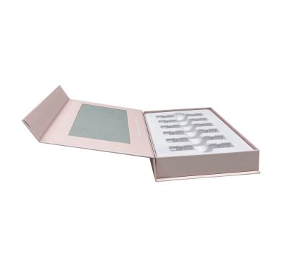China Custom Printed Magnetic Cosmetic Gift Box with Built-in Mirror and Flocked EVA Insert for Skincare Packaging for sale