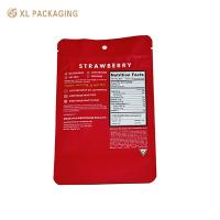 China Custom Printed Red Stand Up Pouch with Resealable Zipper Closure and Built-in Hang Hole for sale