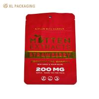 China Custom Printed Red Stand Up Pouch with Resealable Zipper Closure and Built-in Hang Hole for sale