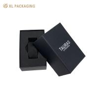China Luxury Custom Logo Black Lid And Base Rigid Boxes Paper Box Cardboard Paper Packaging Watch Box Packaging With EVA for sale