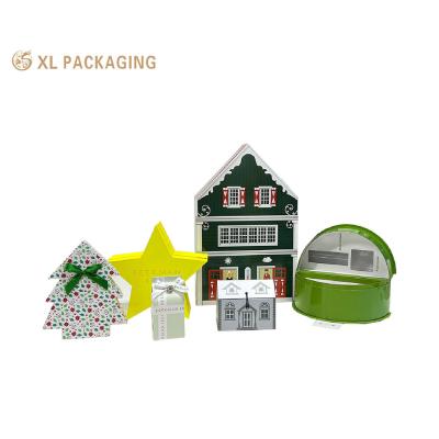 China XL Packaging Custom Packaging Factory Custom Luxury Boxes Empty Cosmetic Advent Calendar Box Christmas Tree Shape Small Drawer Gift Packaging Box for sale