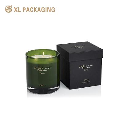 China XL Packaging Custom Packaging Box Factory Luxury Black Candle Box Cosmetic Lid And Base Box Paper Box Packaging For Candle for sale