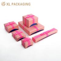 China Hard Custom Printing Small Gift Cardboard Drawer Paper Box With Bow for Jewelry Packaging for sale