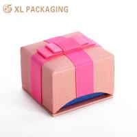 China Hard Custom Printing Small Gift Cardboard Drawer Paper Box With Bow for Jewelry Packaging for sale