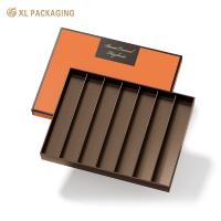 China Foil Stamping Logo Square Rectangle Candy Chocolate Packaging Box Luxury With Gold Insert for sale