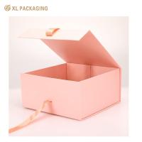 China Pink Collapsible Folding Rigid Paper Packaging Box with Magnetic Closure for Skincare and Luxury Gifts for sale