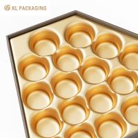 China Custom Diamond-Shaped 18Pcs Chocolate Box with Luxury Gold Food Tray for Premium Chocolate Packaging for sale
