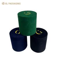 China Custom Velvet Round Tube Wedding Flower Box Cylinder Luxury Rose Flower Gift Box for sale