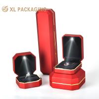 China Jewellery Packing Jewelry Box Set Necklace Case Handmade Luxury LED Light Jewelry Pendant Box for sale