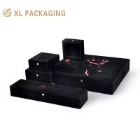 China Custom Logo Lint Jewelry Box Packaging Necklace Earring Bracelet Set Jewelry Display Storage Box Jewelry Box for sale