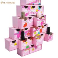 China XL Packaging Custom Luxury Boxes Custom Print Pink Luxury Christmas Beer Advent Countdown Calendar Paper Cardboard Packaging Gift Blind Empty Box for sale