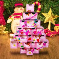 China XL Packaging Custom Luxury Boxes Custom Print Pink Luxury Christmas Beer Advent Countdown Calendar Paper Cardboard Packaging Gift Blind Empty Box for sale