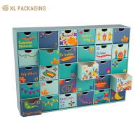 China XL Packaging Custom Packaging Box Factory 24pcs Drawer Gifts Boxes Paper Cosmetic Christmas Advent Calendar Packaging Box With Hot Stamping Inner Outer for sale