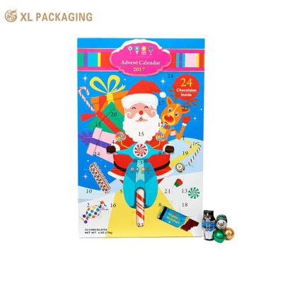 China XL Packaging Custom Luxury Boxes Custom Design Christmas Cosmetic Advent Calendar Box 24 Days Calendar Paper Packaging Chocolate Cookies Candy Gift Box for sale